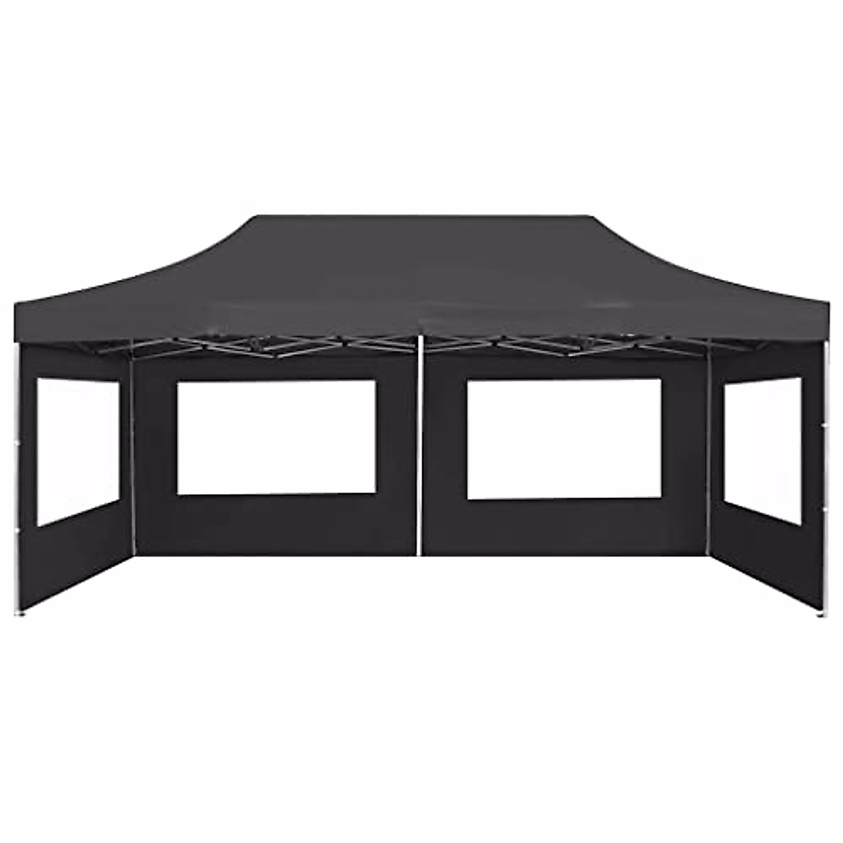 Professional Folding Party Tent with Walls Aluminum,Fruit Stand Gazebo,Deck Gazebo,Camping Gazebo,Hardtop Gazebo,Featuring a Folding Design,for Barbeque,Garden Party,Markets,19.7'x9.8' Anthracite