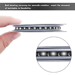 4" Lazy Susan Square Lazy Susan Turntable Bearings Rotating Bearing Plate Steel Ball Bearing Rotating Tray with 150 Pound Capacity, 5/16 Inch Thick