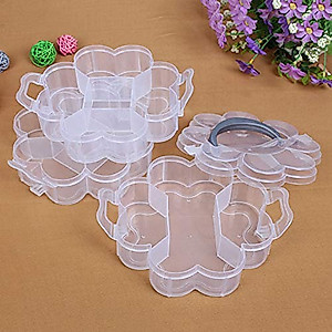 OWLEEN 3-Tier Clear Plastic Stackable Organiser Storage Hobby Craft Box Container Jewellery Case - Clear