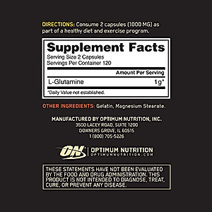 OPTIMUM NUTRITION ZMA, Zinc for Immune Support, Muscle Recovery and Endurance Supplement for Men and Women, Zinc and Magnesium Supplement & L-Glutamine Muscle Recovery Capsules
