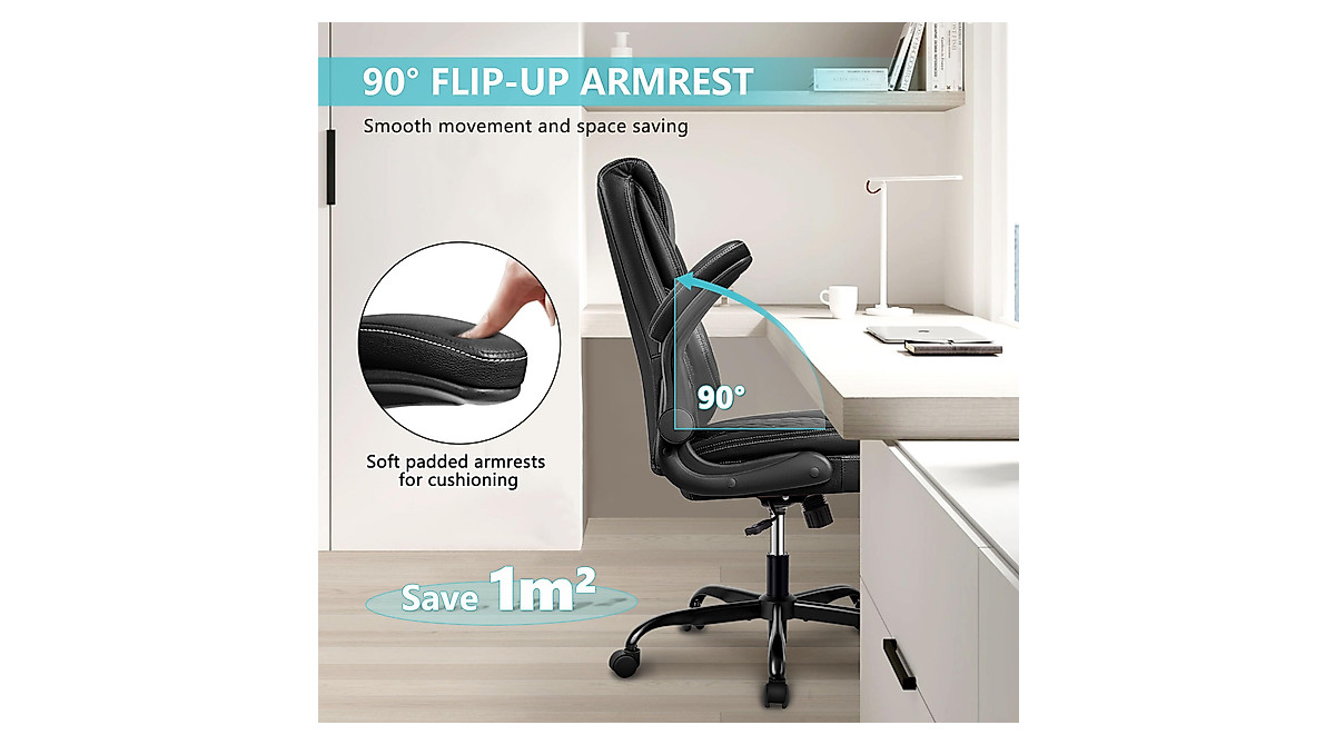 BestEra Executive Office Chair with Ergonomic Support | Black Leather ...
