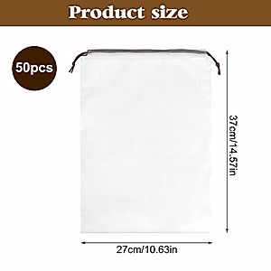 HFYZZ 50 Pieces Shoe Bags for Travel Storage Packing Portable Translucent Drawstring Shoe Bags Organizers Pouches for Men &Women, Dustproof and Waterproof