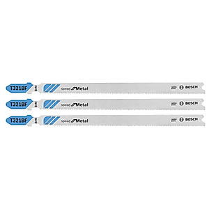 Bosch T321BF3 3-Piece 5-1/4 In. 12 TPI Speed for Metal T-Shank Jig Saw Blades