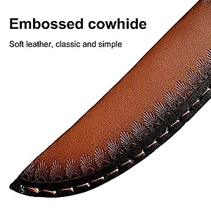 DONGKER Knife Holster, 5" Leather Straight Knife Sheath Vertical Knife Case for 5'' Blade Christmas Festival Gift Cosplay