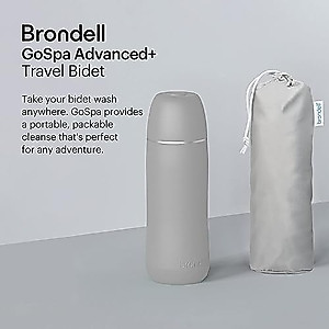 Brondell GoSpa Advanced Portable Bidet for Travel–Pop-Up Nozzle System –High-QualityCompact Bidet with Discreet Travel Bag for Convenient Storage–500mL, Gray