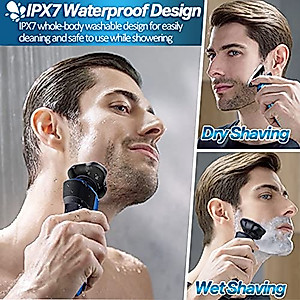 iwoole Electric Razor for Men,Electric Shavers for Men Wet Dry,Rechargeable Mens Electric Shavers Razor Man Shaving Blue