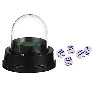 STOBOK Electric Rollers Automatic Dice Cup, Electric Dice Cup with Dices Electrical Shaking Dice Roller Cup Set Lucky Dice Set for Party Game Party All Dice Games, No Battery Electric Drum