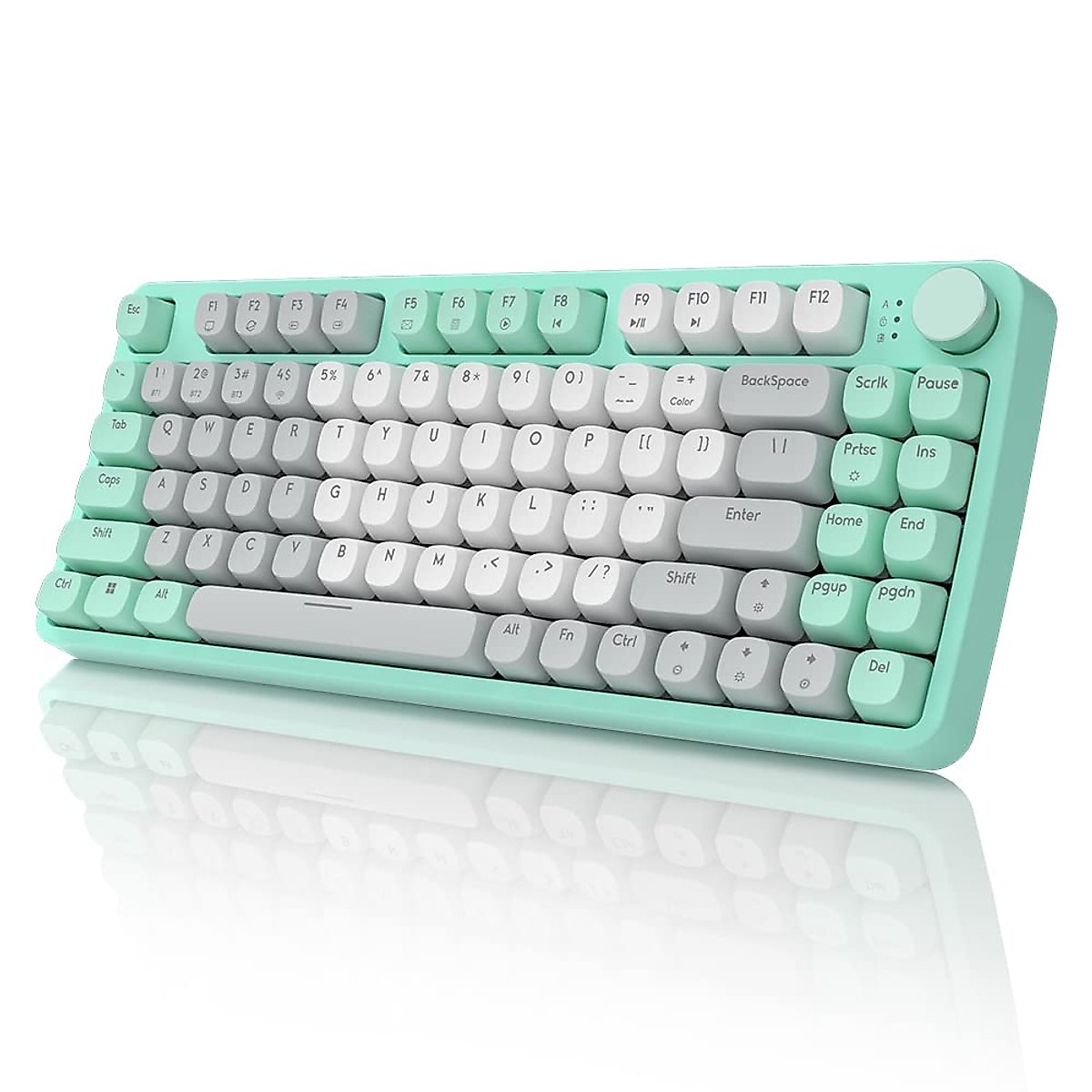 OCG Mechanical Gaming Keyboard Linear Switches 86 Keys Hot Swappable Wireless Keyboards Bluetooth 5.1/2.4G/USB-C Triple Mode Connection,Wired Laptop Keyboard for PC Mac iPad Green
