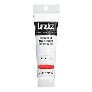 Liquitex Professional Heavy Body Acrylic Paint, 2-oz (59ml) Tube, Fluorescent Red