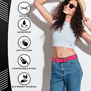 Volver Waterproof Rubber Golf Belts for Men Adjustable Cut-to-fit Interchangeable Colors (Sleek Black)