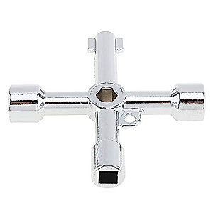 OriGlam 4-Way Key, Multi-Functional Utilities Key, Plumbing Key Wrench, Plumber Key Opening Key Tool for Electric Control Water Gas Meter Box Cupboard Cabinet Train