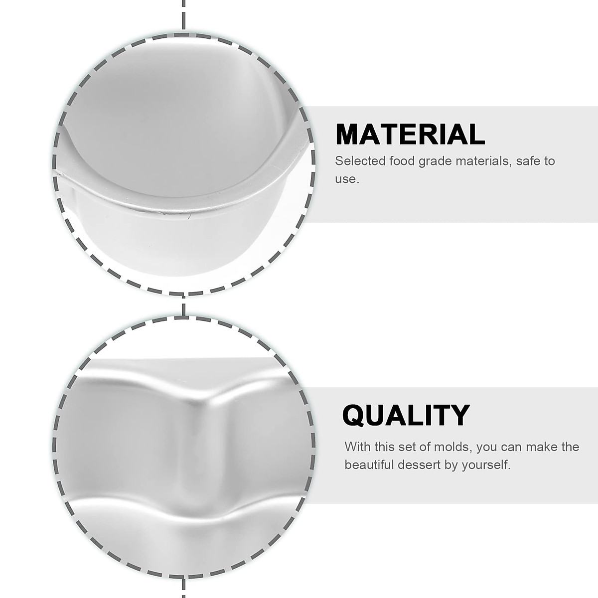 Luxshiny 5pcs Heart Cake Mold, Aluminum Heart Pans Heart Cake Pan Heart Shape Baking Pan for Cake Chocolate Dessert