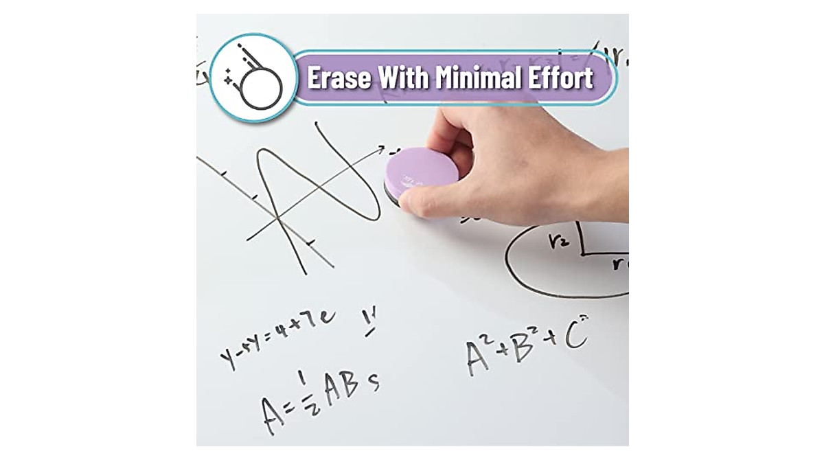 Mr. Pen 24 Pack Mini Magnetic Whiteboard Erasers | Pastel