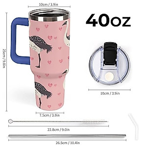 Emu Insulated Tumbler with Lid And Straw Stainless Steel Travel Coffee Mug 40oz Deep Blue-style