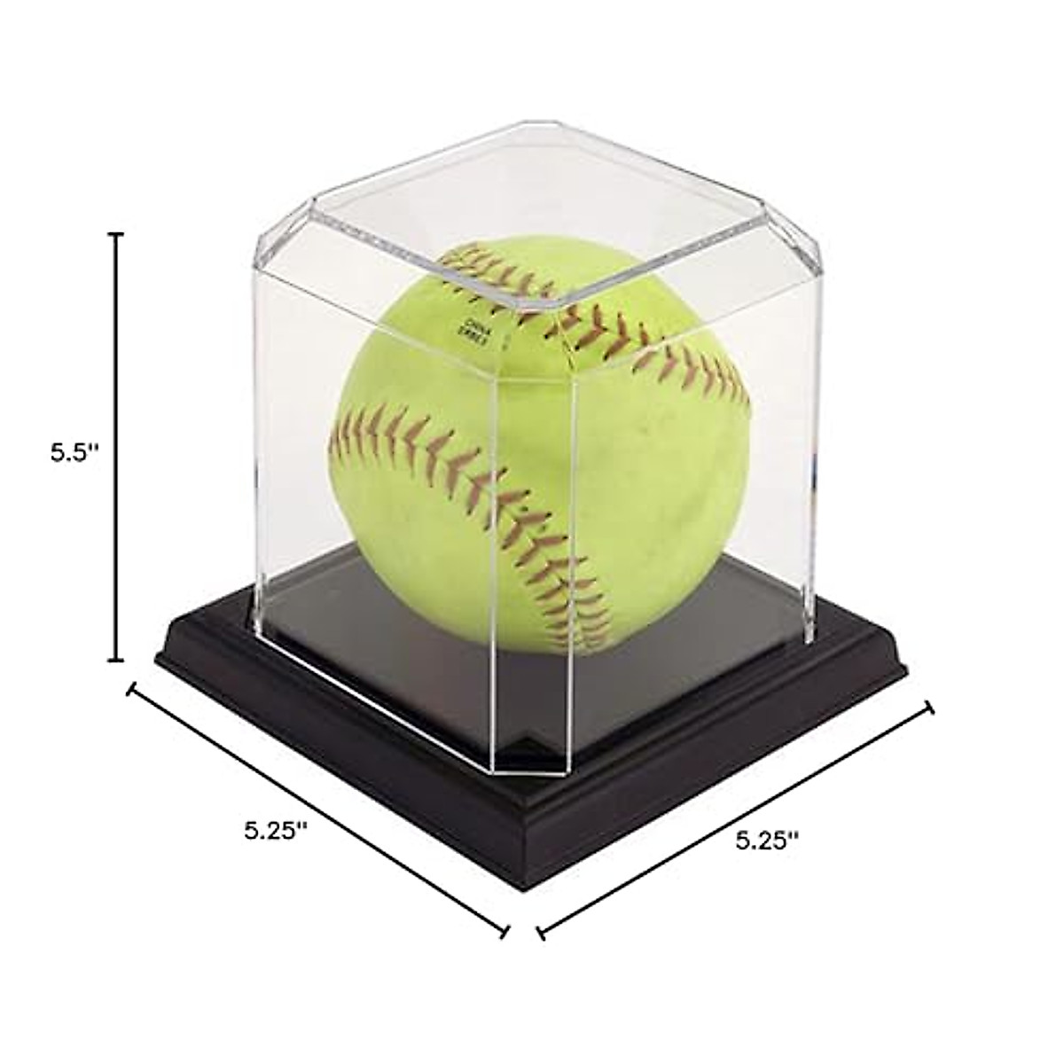 Pioneer Plastics 042CPBASE Clear Plastic Softball Display Case with Base, 4" W x 4" D x 4.125" H