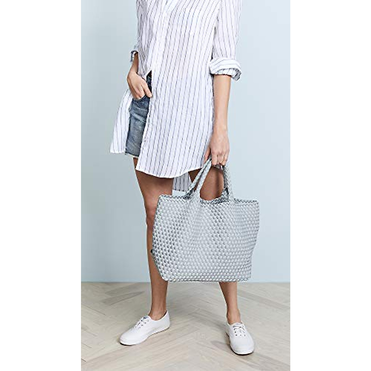 Naghedi Women's St. Barths Medium Tote, Dove, Grey, One Size