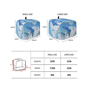 2 Slice Toaster Cover, Bread Machine Cover Summer Blue Sky and Sea Whales with Ocean Waves Kitchen Appliance Dust Cover with Top Handle Fingerprint Protection Lightweight Kitchen Toaster Cover