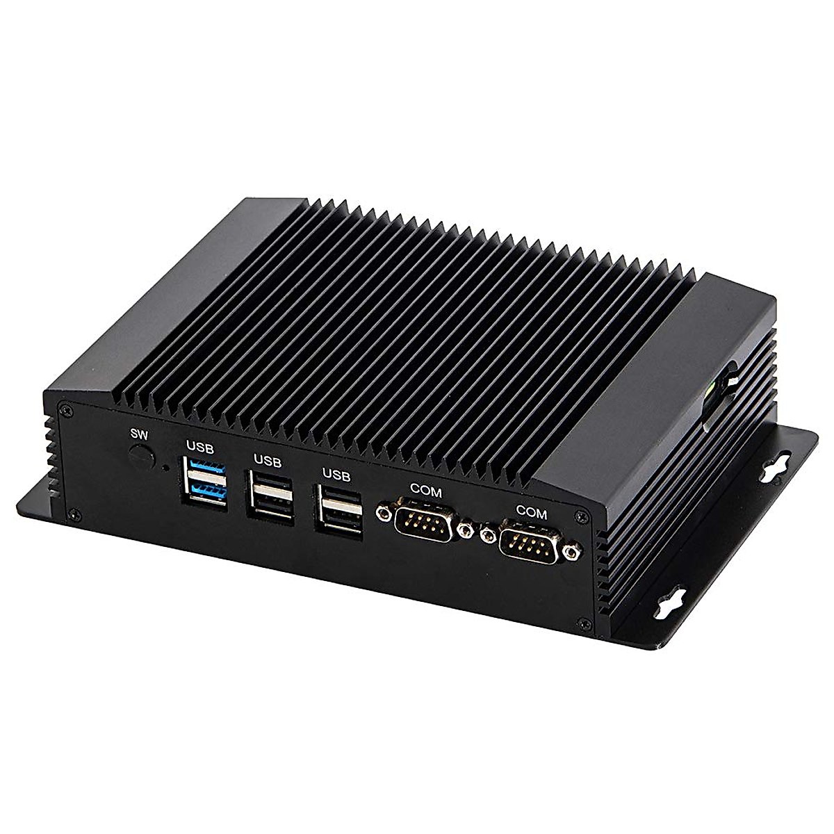 HUNSN Industrial Computer, Fanless Mini PC, Embedded IPC, N3510 N3520, Windows 11 / Linux Ubuntu, BM18, Watchdog, GPIO, WOL, SIM Slot, 2 x LAN, 2 x RS232 422 485, 8G RAM, 128G SSD
