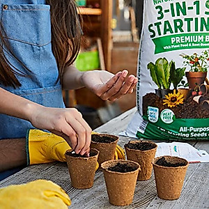 Back to the Roots 3-in-1 Seed Starting Mix 12 Quarts, 100% Organic & USA Made for Herbs, Veggies, Flowers, w/ Nutrient Rich Plant Food, Worm-Castings, & Moisture Controlling Yucca Brown