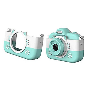 LKYBOA Pink Blue Children's Camera -Kids Camera for Girls or Boys, Anti-Drop Kid Digital Camera with Soft Silicone Shell and 8 Pixel Dual Lens (Color : Green)
