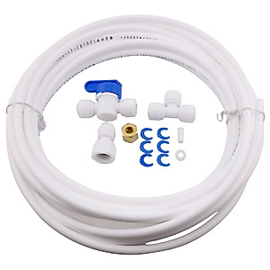 EvertechPRO Ice Maker Installation Kit with 25 Feet of Plastic Tubing and Fittings