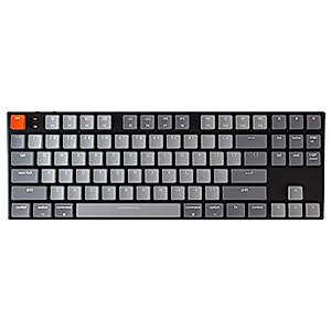 Keychron K1 Bluetooth Mechanical Keyboards,Wireless Mechanical Gaming Keyboard with Low Profile Gateron Blue Switch/White LED Backlight/USB C, 87 Keys N-Key Rollover for Mac Windows PC Gamer-Version 4