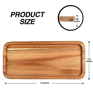 GloBoid Acacia Wooden Platters for Food & Decor, Wooden Serving Board & Platter, Wood Serving Trays & Plates, 13' x 6' Flatbread Plate, Wood Plate Set of 3 Food Platter