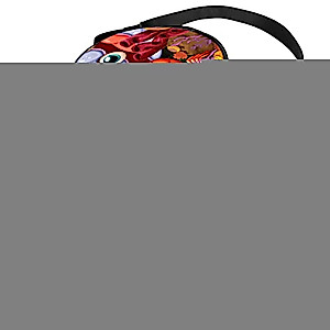 Cute Cartoon a Big Crab and a Clam Crossbody Bag for Women Teen Girls Round Canvas Shoulder Bag Purse Tote Handbag Bag