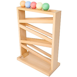 Montessori Ball Tracker Wooden Ball Drop - Wood Toys for 3 Year Old - Educational Toy for Baby and Toddler - Ball Ramp Maze Run Track - Baby Ball Drop Toy - First Birthday Gift 18 Months