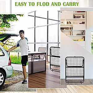 YIQIEDEY Guest Bed Folding Bed Frame Fold Up Heavy Duty Extra Portable Camping Cots Without Wheels Hideaway Temporary Single Twin Size Rollaway Bed for Adults,Kids - 150LBS Capacity