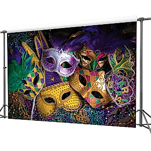CYLYH 7X5ft Venetian Mardi Gras Backdrop Masquerade Themed Party Photography Background Masquerade Birthday Decoration Venice Carnival Banner Backdrop D513