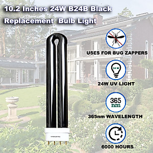 BAIMNOCM 2 Pack 10.2 Inches 24W B24B Replacement Black Bulb Light for Stinger BK300,BK310,BK500,BK510