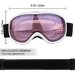 GGBuy Ski Goggles OTG Design Snowboard Goggles UV400 Protect Eyewear Overall Lenses Anti-Fog Windproof Outdoor Snow Sport Glasses