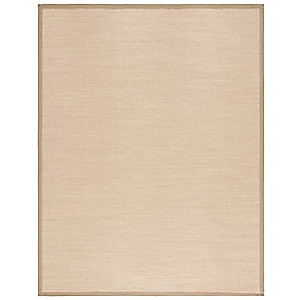 SAFAVIEH Natural Fiber Collection Area Rug - 9' x 12', Maize & Linen, Border Sisal Design, Easy Care, Ideal for High Traffic Areas in Living Room, Bedroom (NF141B)