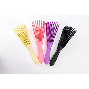 Mix Match Detangling Hair Brush Set Detangler Comb for Women, Men and Kids - Wet & Dry – Removes Knots and Tangles, Best for Thick and Curly Hair – Pain Free 3 Pcs No Slip Professional Hair Salon Styling Grip Comb Clips/Brush for Coloring and Braiding all