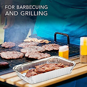 Aluminum Pans Take Out Containers with Lids (50 Pack) 2 Lb Disposable Aluminum Foil Oblong Pans with Cardboard Covers - To Go Food Storage Containers for Baking, Meal Prep, Takeout and Freezer