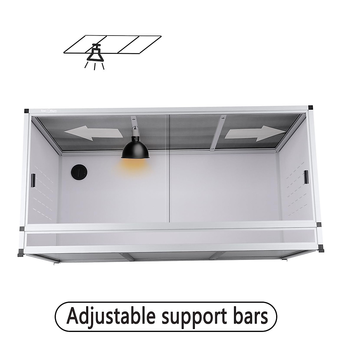 PVC Reptile Enclosure 48 * 24 * 24" Space Efficient Large Reptile Terrarium Habitat 120 Gallon for Bearded Dragon Gecko Lizard Snake, Wide Vivarium with Sliding Doors Lock (2pcs-White Panels)