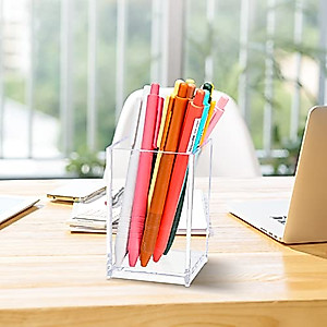 20 Pieces Acrylic Pencil Holder Clear Makeup Brush Holder Pen Holder for Desk Pencil Cup Acrylic Desk Accessories Desktop Stationery Organizer for Office School Home Supplies