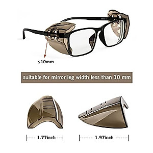 2 Pairs Eye Glasses Side Shields, Flexible Slip on Side Shields for Prescription Glasses Fits Small to Medium Eyeglasses (Brown-2)