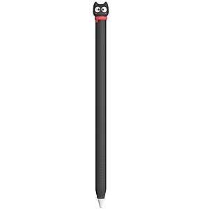 Meowster Case for Apple Pencil 1st Generation iPencil Case Soft Silicone Sleeve Cute Cat Design Holder Protective Cover Accessories Compatible with iPad Pencil 1st Gen (Black)