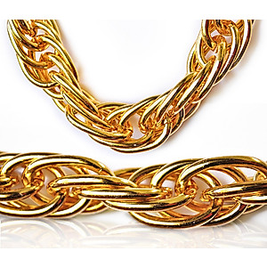 Arsimus 40-Inch Heavy Gold Dookie Chain for 80s and 90s Rapper Costume