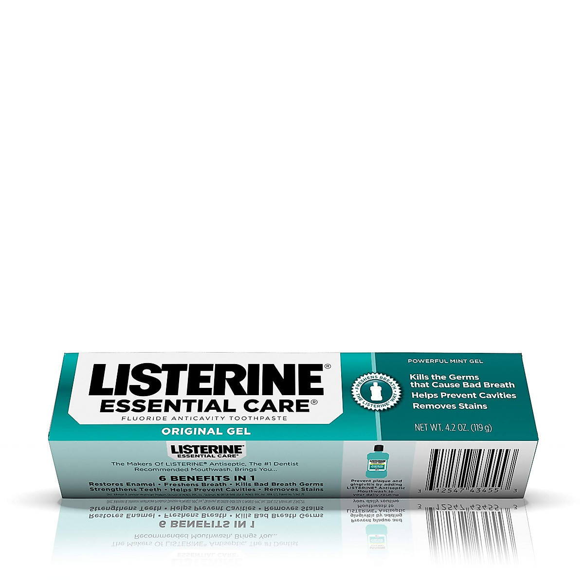 Listerine Essential Care Toothpaste, Powerful Mint Gel, 4.2 Ounce