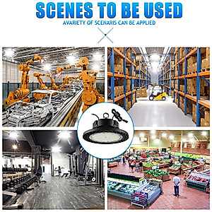 SERWING LED High Bay Light 150W, Super Bright led Shop Light 21,000LM Daylight, IP66 Waterproof Commercial Warehouse Area Light, 1-10V Dimmable High Bay Shop Light1