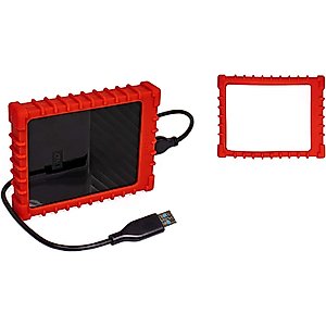 getgear Silicone External Hard Drive Bumper Case for WD My Passport, My Passport for Mac Portable External Hard Drive, 1TB, 2TB (0.54" Height), Strong-Shock Absorbing, Slip-Resistant (red)