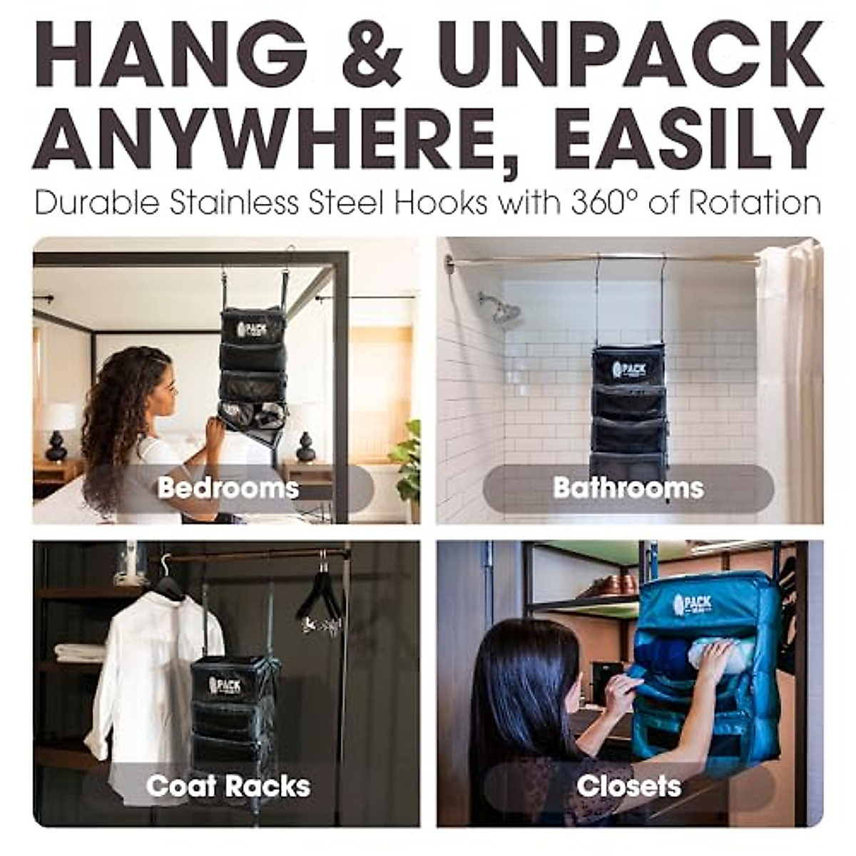 Pack Gear Hanging Carry-On Organizer - Our Standard Hanging Luggage Organizer Fits Any Carry On - Our Hanging Packing Cubes For Travel Use Mesh Windows to Make Finding Clothes Easy (Green, S)