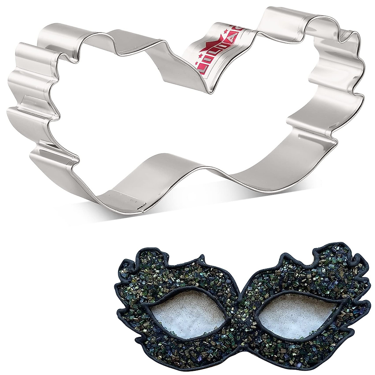 LILIAO Party Mask Cookie Cutter - 4.3 x 2.2 inches - Birthday Biscuit Fondant Sandwich Bread Mold Cutters - Stainless Steel - by Janka