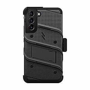 ZIZO Bolt Bundle for Galaxy S22 Plus Case with Screen Protector Kickstand Holster Lanyard - Black