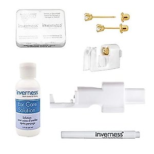 Inverness Home Ear Piercing Kit with 3 mm Cubic Zirconia Stud Earrings in 14K Yellow Gold