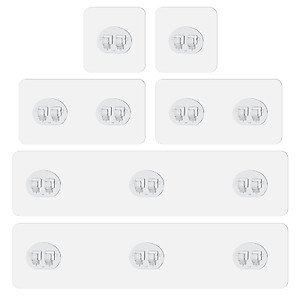 6 Pcs Shower Caddy Adhesive Replacement Shower Adhesive Hooks Waterproof Strong Adhesive Wall Hooks No Drilling Organizer for Bathroom Storage Shelves and Kitchen Racks