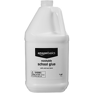 Amazon Basics All Purpose Washable School White Liquid Glue - Great for Making Slime, 1 Gallon Bottle